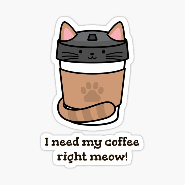 "Coffee Cat" Sticker for Sale by TRIPPYPRINTS | Redbubble