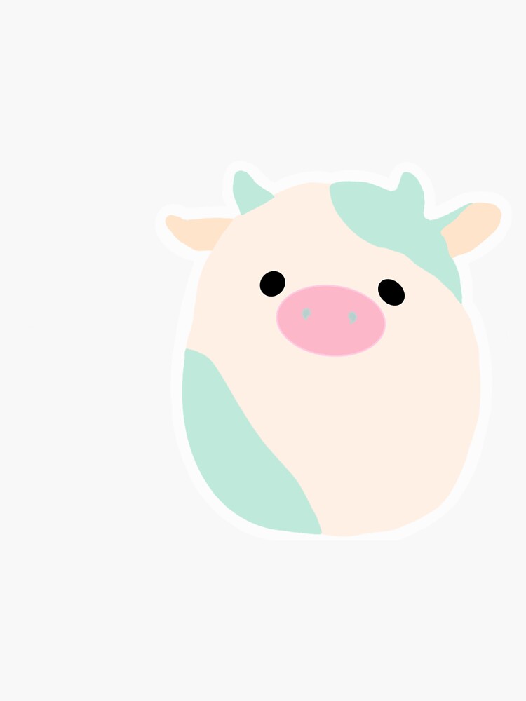 "Mint green squishmallow cow" Sticker for Sale by beckystephen | Redbubble