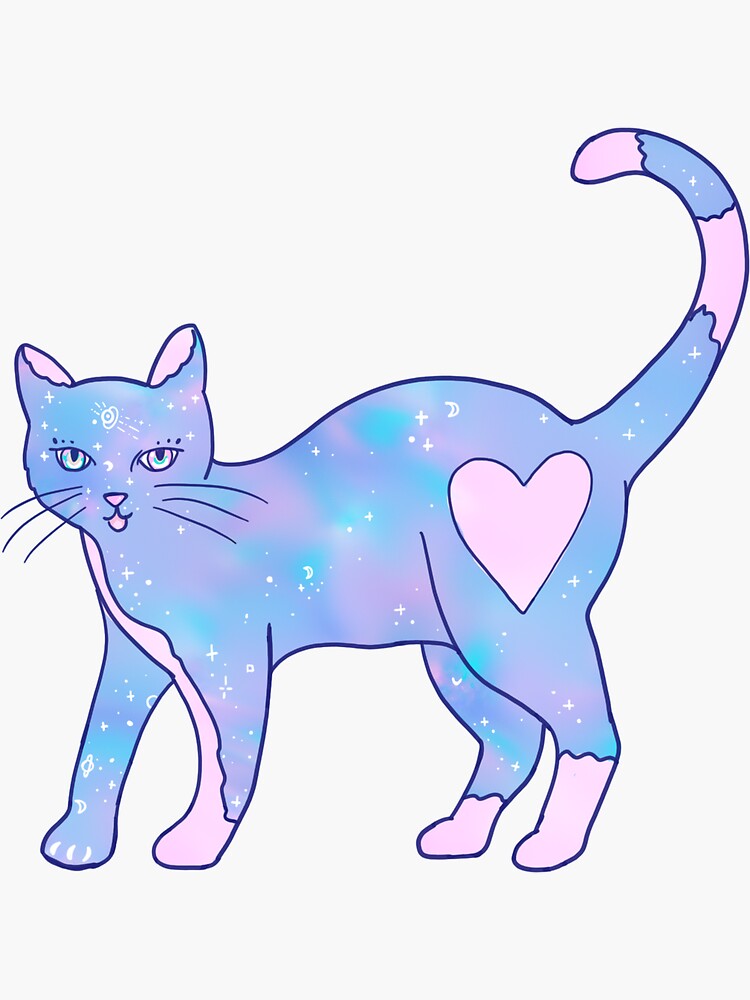"opalescent vaporwave cat" Sticker for Sale by opalsunsetart | Redbubble