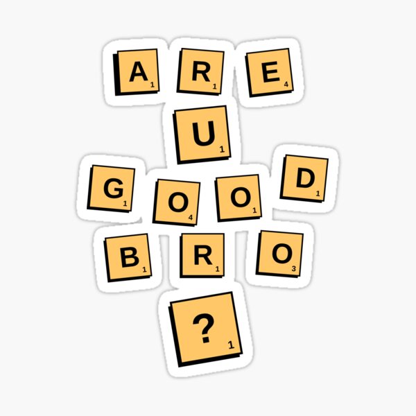 "Are You Good Bro? " Sticker for Sale by nameshd | Redbubble