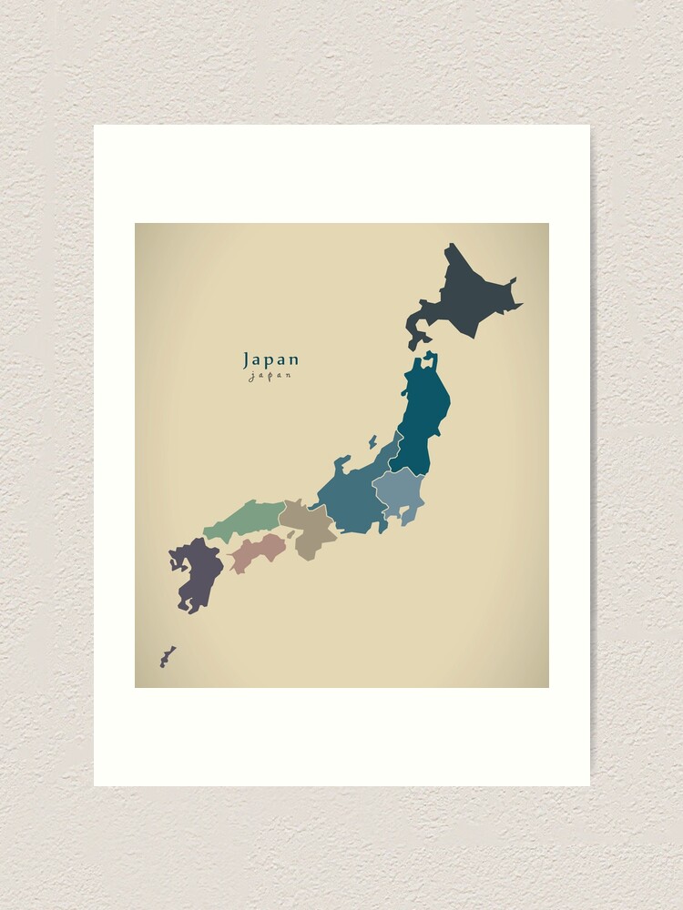 "Modern Map - Japan map with prefectures JP" Art Print for Sale by ...
