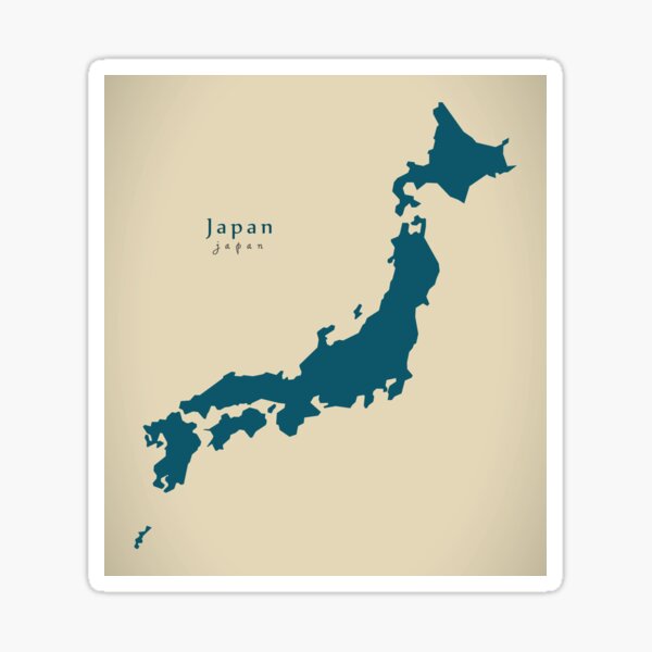 "Modern Map - Japan map JP" Sticker for Sale by ingomenhard | Redbubble