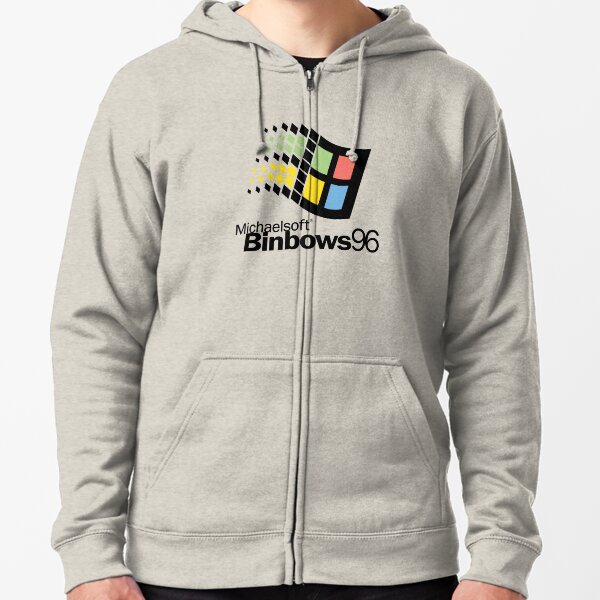 "Michaelsoft Binbows 96" Zipped Hoodie for Sale by parallaxdingo ...