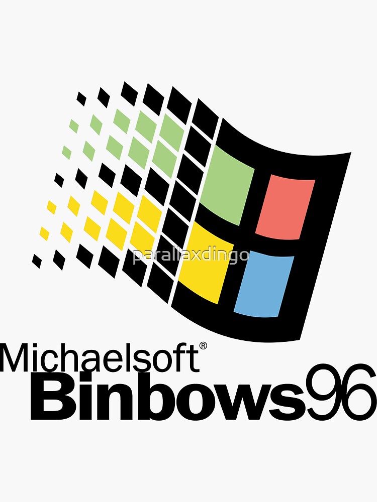 "Michaelsoft Binbows 96" Sticker for Sale by parallaxdingo | Redbubble