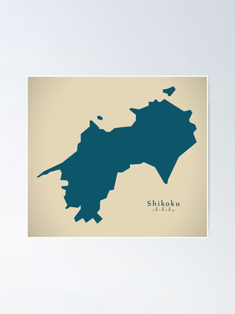 "Modern Map - Shikoku prefecture map Japan JP" Poster for Sale by ...