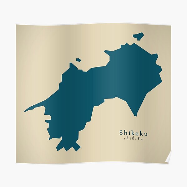 "Modern Map - Shikoku prefecture map Japan JP" Poster for Sale by ...