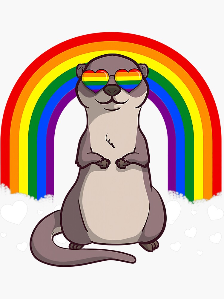 "Lgbt Otter Gay Pride Rainbow Lgbtq Cute" Sticker for Sale by ...