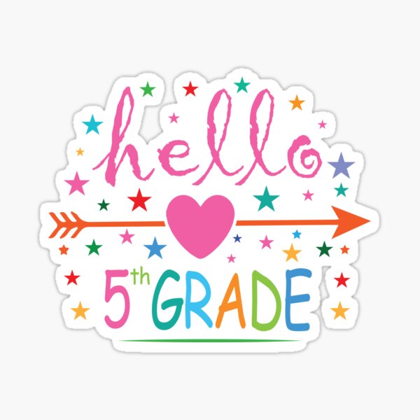 Pegatina «Regreso a la escuela - Hola 5to grado» de designclub | Redbubble