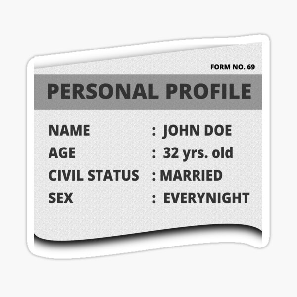 "Personal Profile - Funny Green Joke & April Fools Day" Sticker for ...