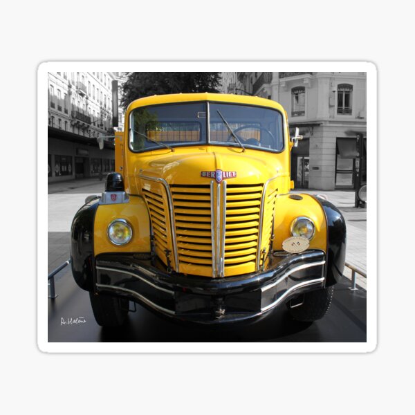 "yellow truck" Sticker by AHELENE | Redbubble