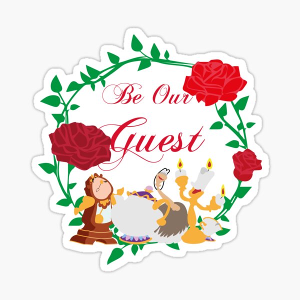 "Design Be Our Guest" Sticker for Sale by edonefilms | Redbubble
