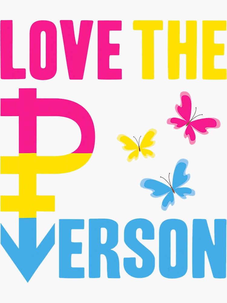 "Lgbt Pansexual Pride Flag Love The Person Pan Symbol" Sticker by ...