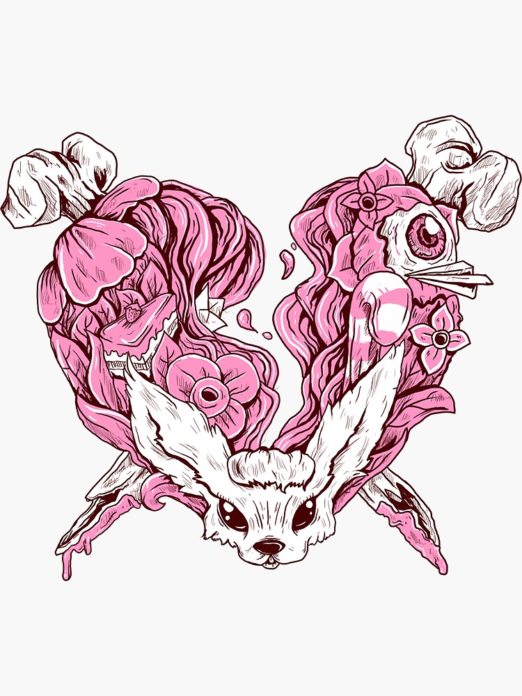"broken rabbit" Sticker for Sale by RizkiChino | Redbubble