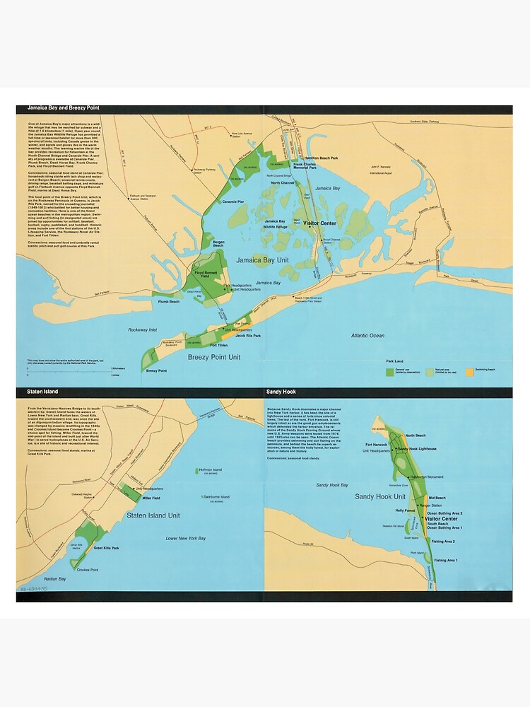 "Gateway National Recreational Area Map (1988) NYC Natural Reserves ...