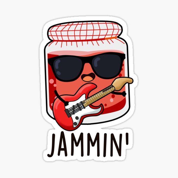 "Jammin Cute Rocker Jam Pun" Sticker for Sale by punnybone | Redbubble