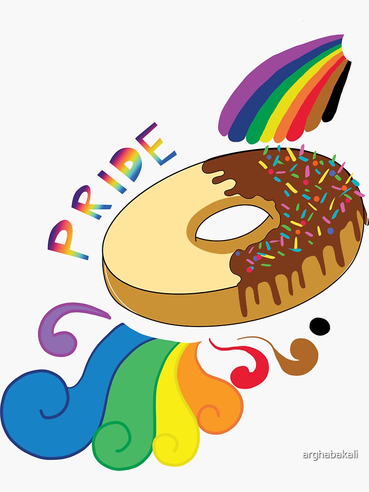 "DONUT be afraid to show your PRIDE" Sticker for Sale by arghabakali ...
