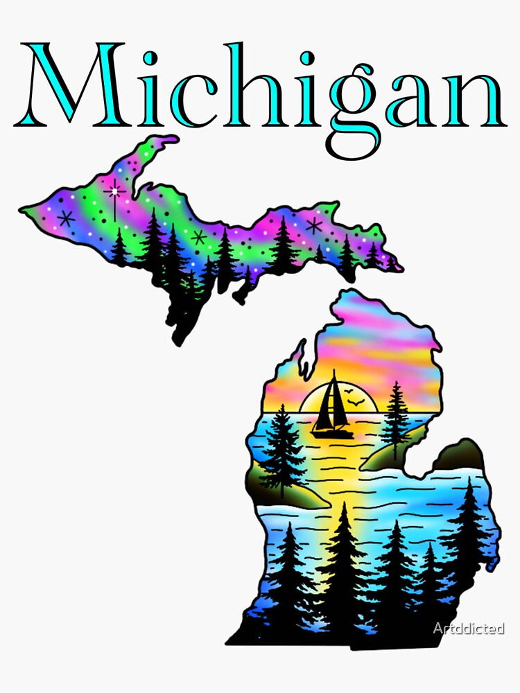 "Pure Michigan" Sticker for Sale by Artddicted | Redbubble