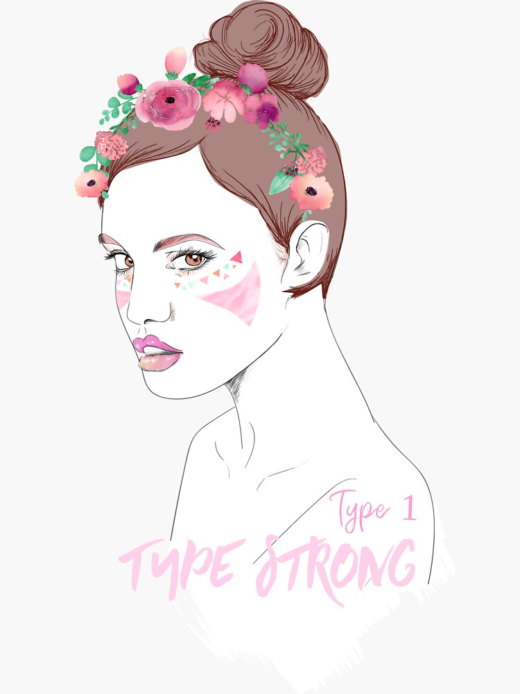 "Type 1 Strong flowers" Sticker for Sale by eitreum | Redbubble