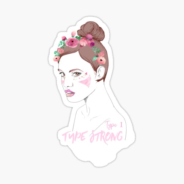 "Type 1 Strong flowers" Sticker for Sale by eitreum | Redbubble