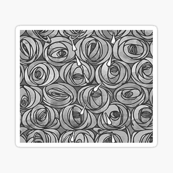 "Charles Rennie Mackintosh - Roses teardrops, silver" Sticker by ...