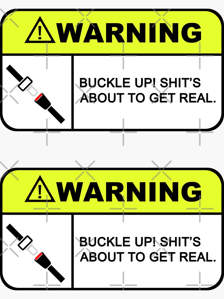 "Ave Warning Sticker Pack, Buckle Up! Shit's About To Get Real" Sticker ...