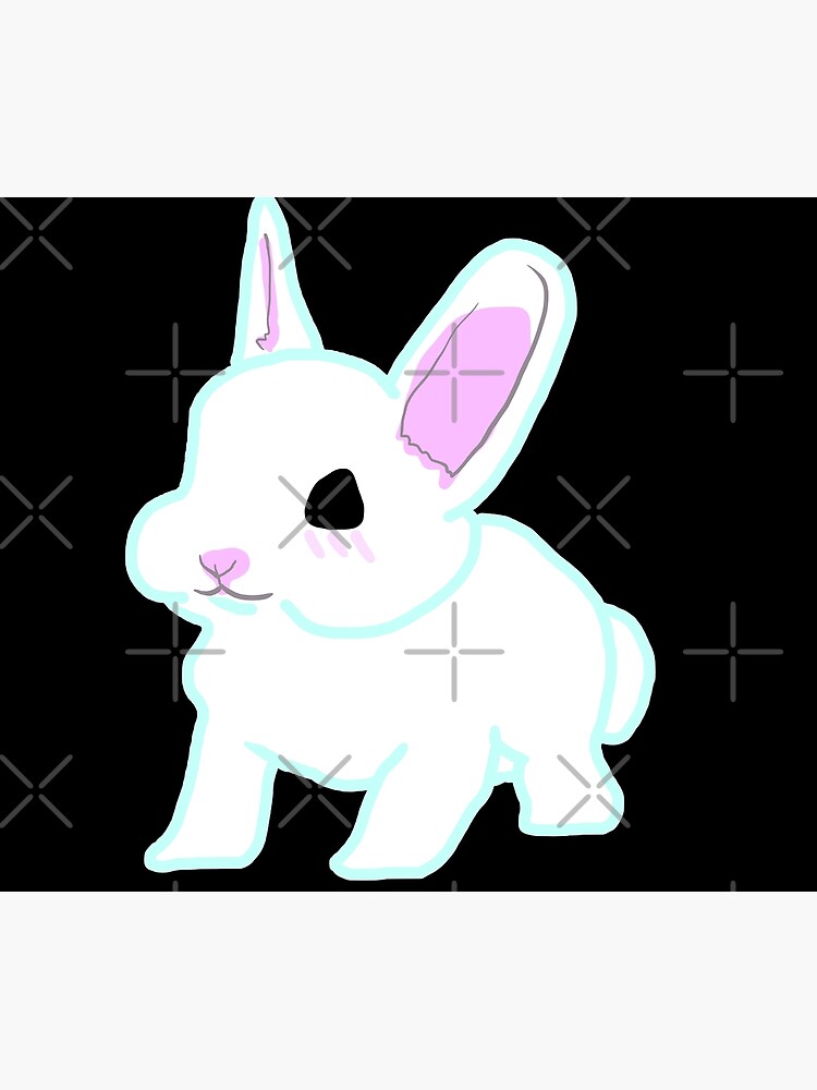 "Cute Baby Bunny Rabbit with Blushing Lines (Hand-drawn Digital Art ...