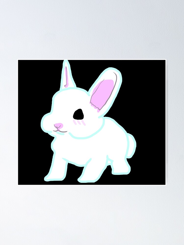 "Cute Baby Bunny Rabbit with Blushing Lines (Hand-drawn Digital Art ...
