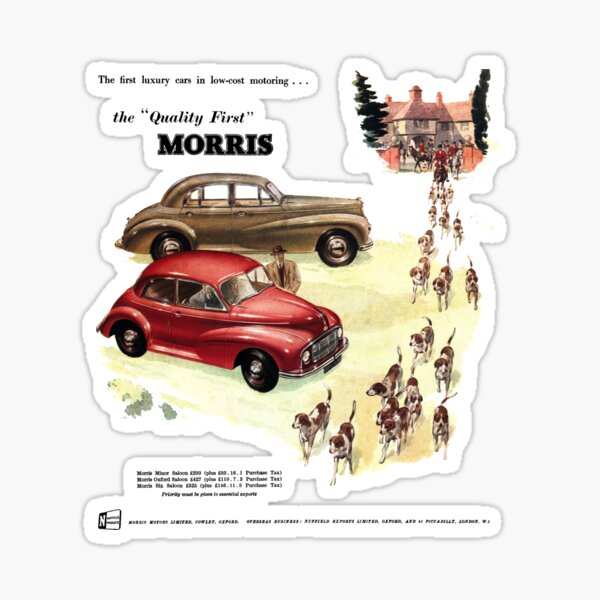 "MORRIS MINOR / OXFORD - ADVERT" Sticker for Sale by ThrowbackM3 ...