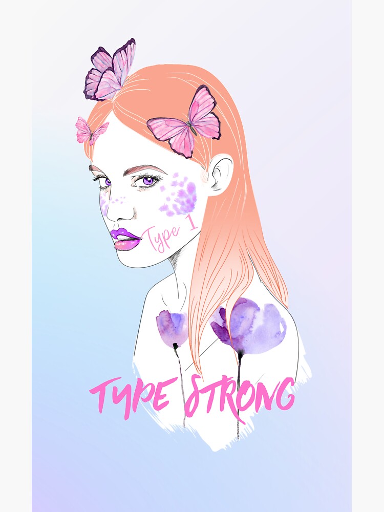 "Type 1 Strong butterfly" Sticker for Sale by eitreum | Redbubble