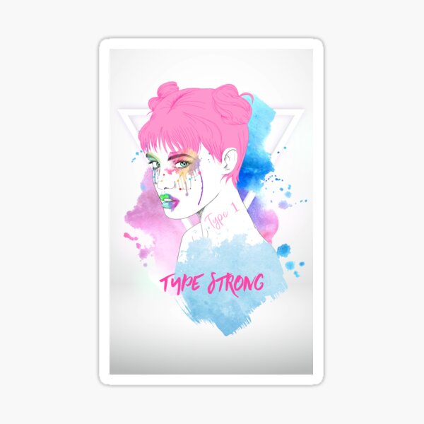 "Type 1 Strong pink" Sticker for Sale by eitreum | Redbubble