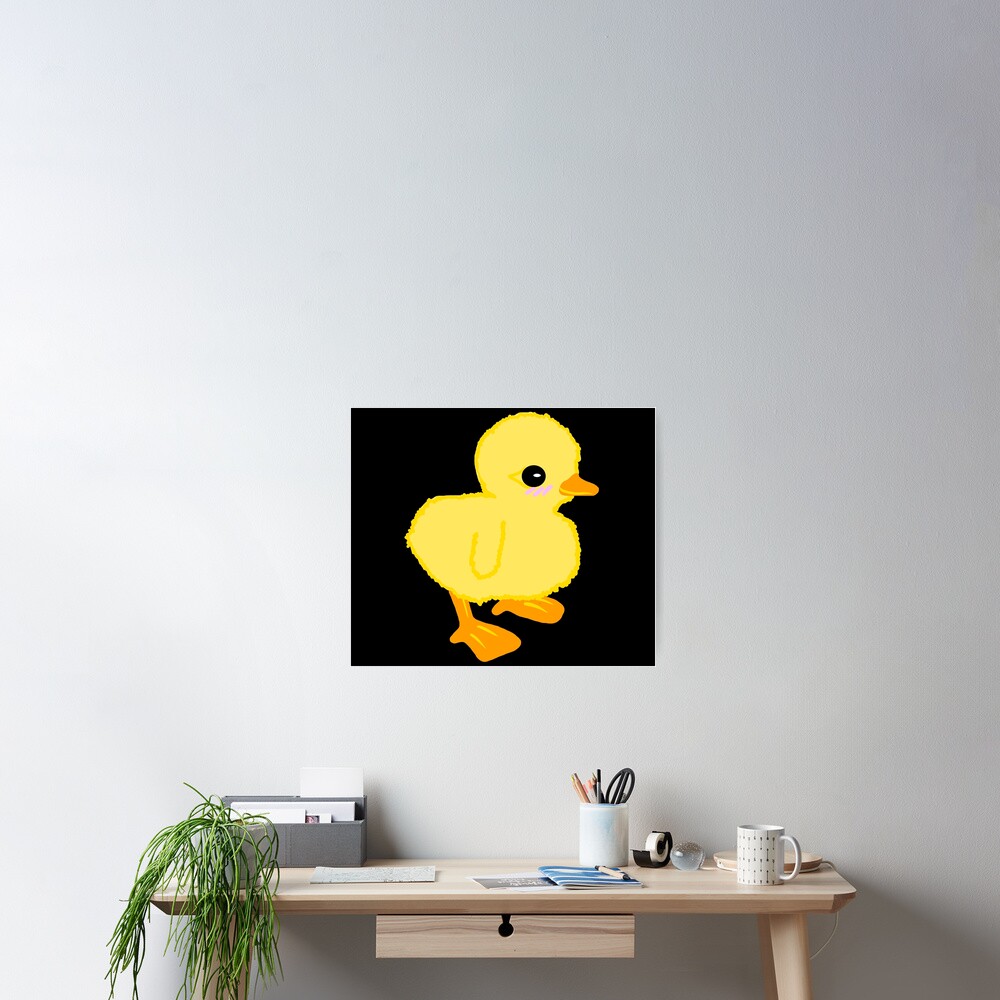 "Cute Yellow Baby Duck - Duckling with Blushing Lines (Hand-drawn ...