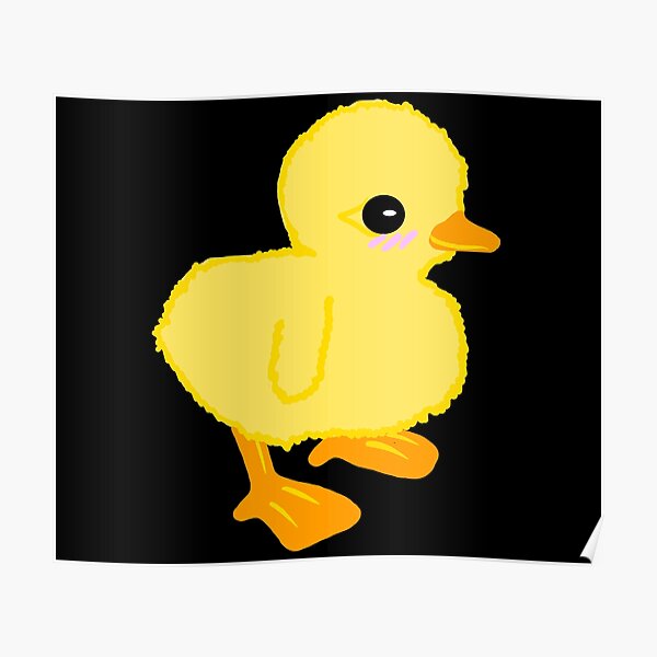 "Cute Yellow Baby Duck - Duckling with Blushing Lines (Hand-drawn ...