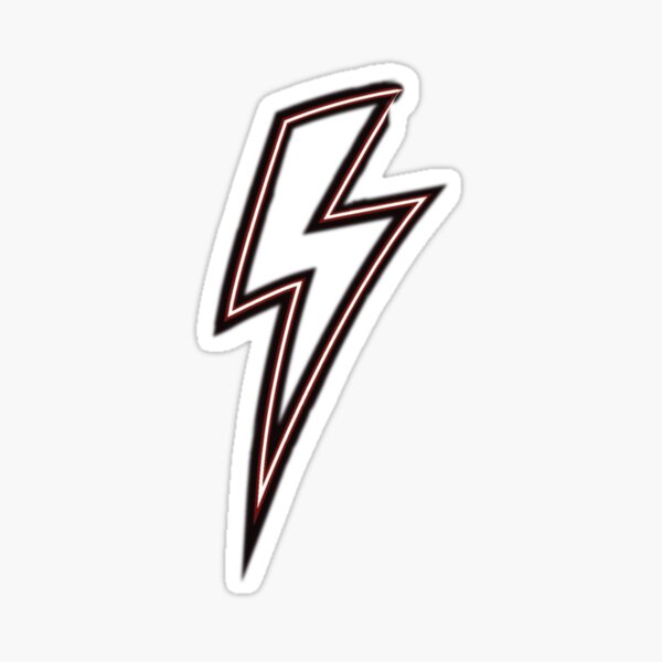 "Black Neon Lightning Bolt" Sticker for Sale by zoedkennedyy | Redbubble