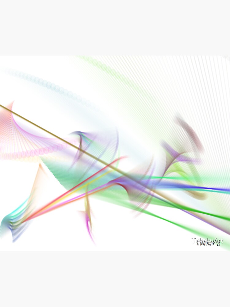 "Whisper Abstract Art Design wavy line art full of color on white ...