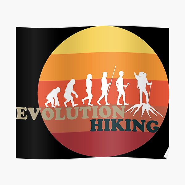 "vintage Hiking human evolution " Poster by AstroShop1 | Redbubble