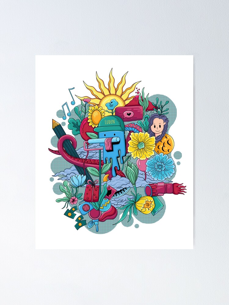 "colorful doodle art" Poster for Sale by rainfall13 | Redbubble