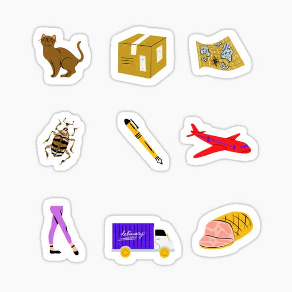 "truck, cat, box, map, sticker" Sticker for Sale by Changenation ...