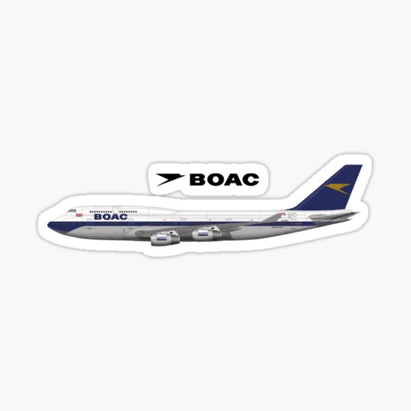 "British Airways Boeing 747 &BOAC& Essential T-Shirt.png" Sticker by ...