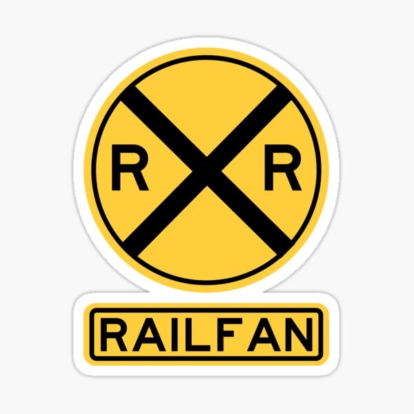 "Railroad Crossing Sign Railfan" Sticker for Sale by tldeutsch | Redbubble