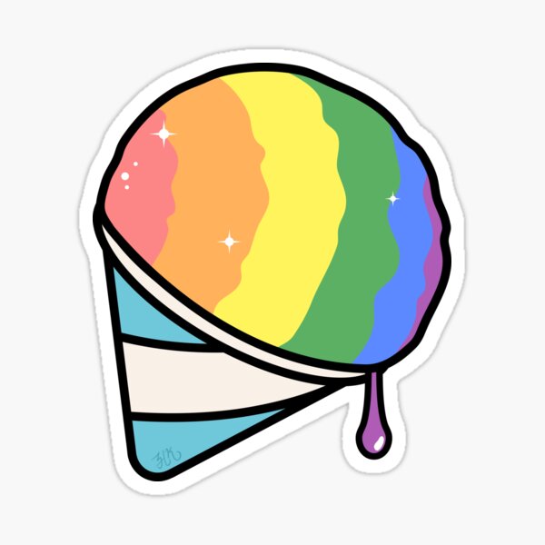 "Cute Rainbow Snow Cone " Sticker for Sale by Kai-Tea-Art | Redbubble