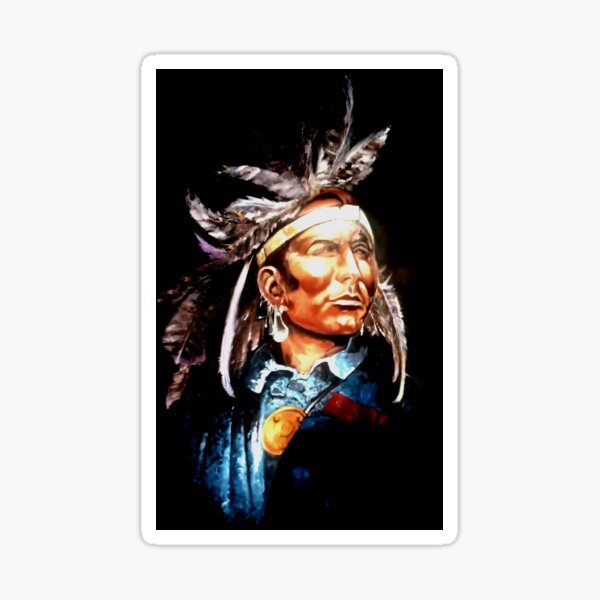 "Native Red Indian Man " Sticker for Sale by clintus007 | Redbubble