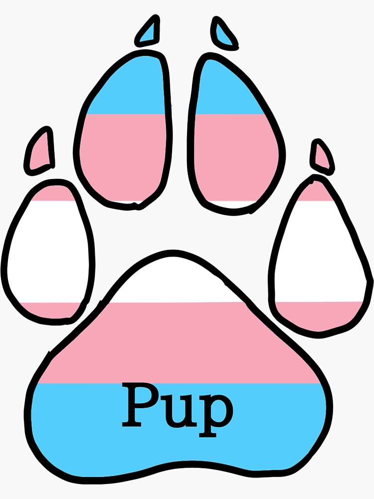 "Trans Pup paw" Sticker for Sale by crows-trinkets | Redbubble
