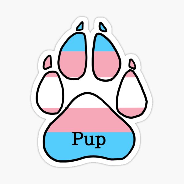 "Trans Pup paw" Sticker for Sale by crows-trinkets | Redbubble