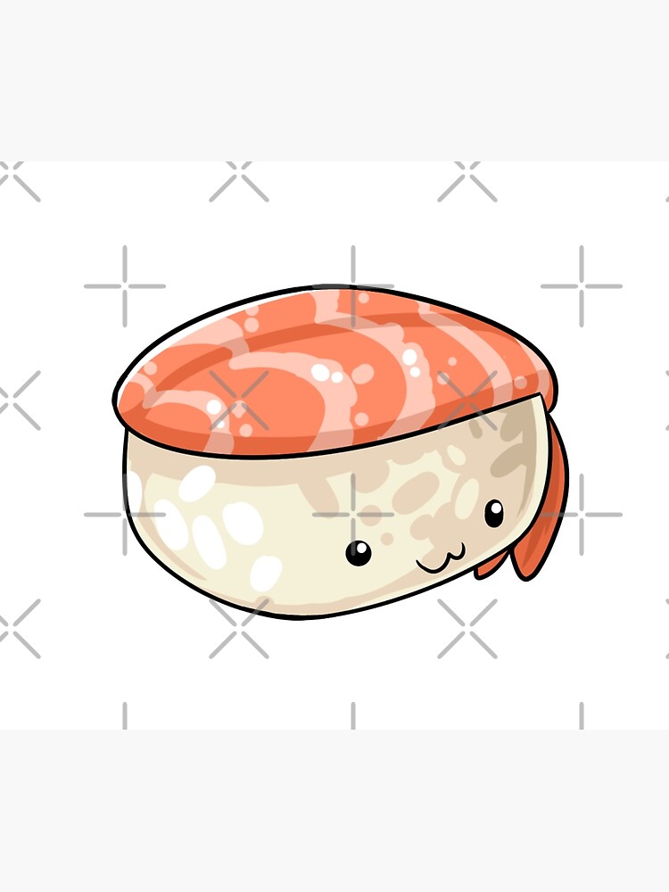 Kawaii Shrimp Sushi Nigiri Japanese Style Art Print For Sale By
