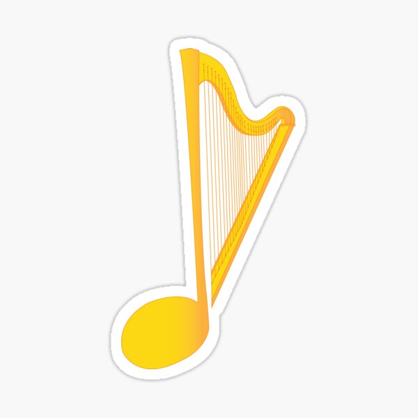 "Harp Note " Sticker for Sale by lcoelho142 | Redbubble