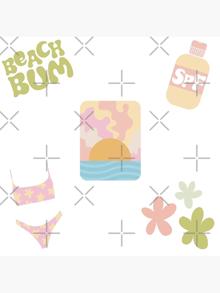 "beachy sticker pack" Photographic Print by keeganemma | Redbubble