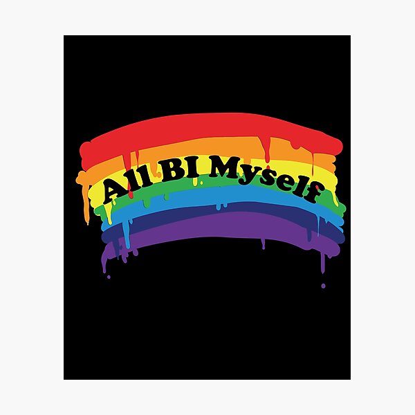 "All bi Myself LGBT Rainbow Motiv and Bi Pride Flag Bisexual ...