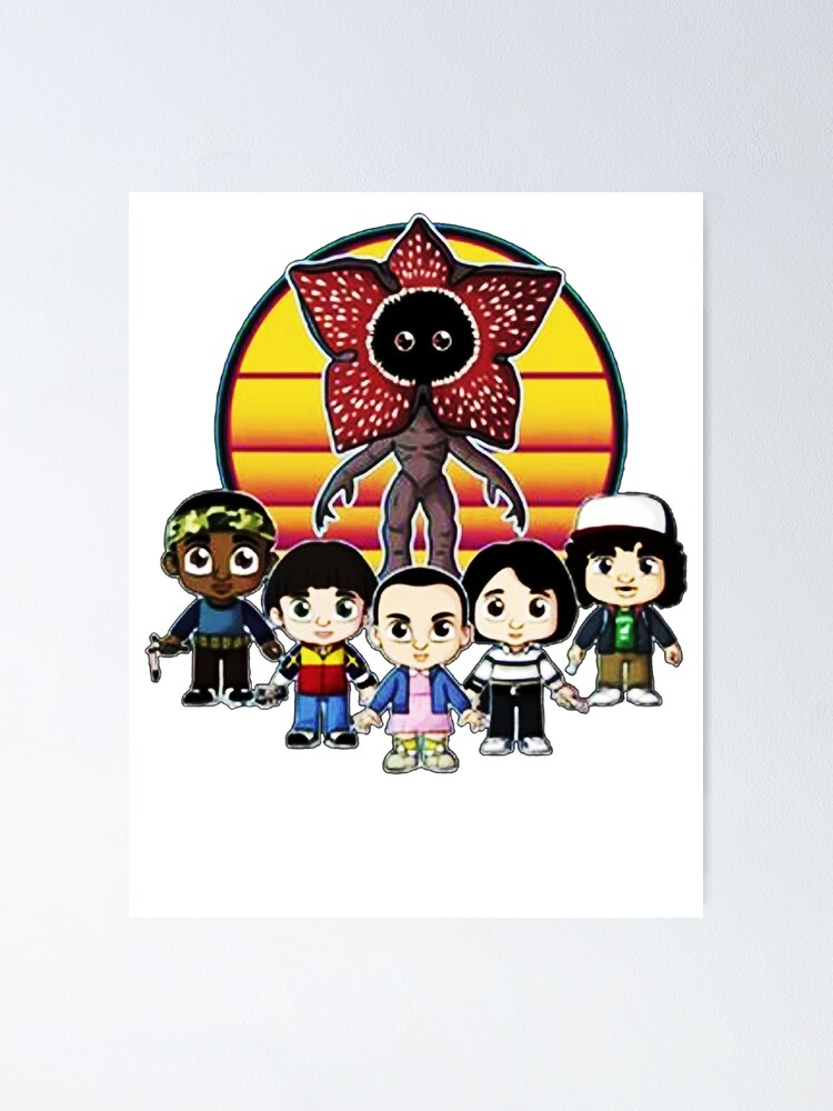 "Stranger Things Demogorgon und Charaktere Chibi, DESIGN" Poster von ...