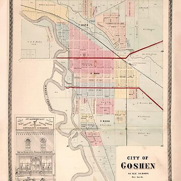 "Old Goshen IN Map (1874) Vintage Maple City Indiana Atlas" Poster for ...
