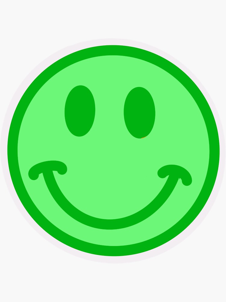 "Green Smiley" Sticker for Sale by Lizcmclean | Redbubble